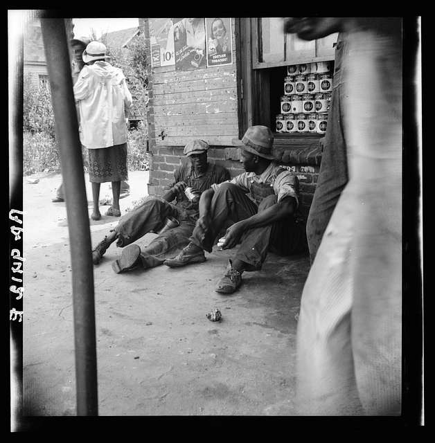Peach pickers being driven to the orchards. They earn seventy-five cents a day. Muscella ...