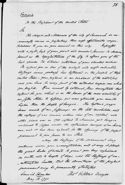 George Washington Papers Series 4 General Correspondence Bergen